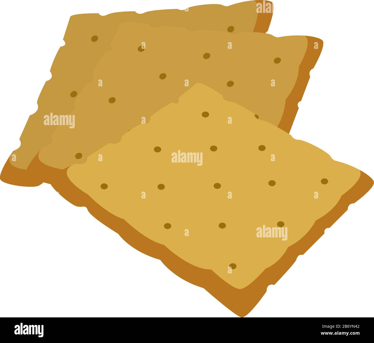 Salt crackers, illustration, vector on white background Stock Vector ...