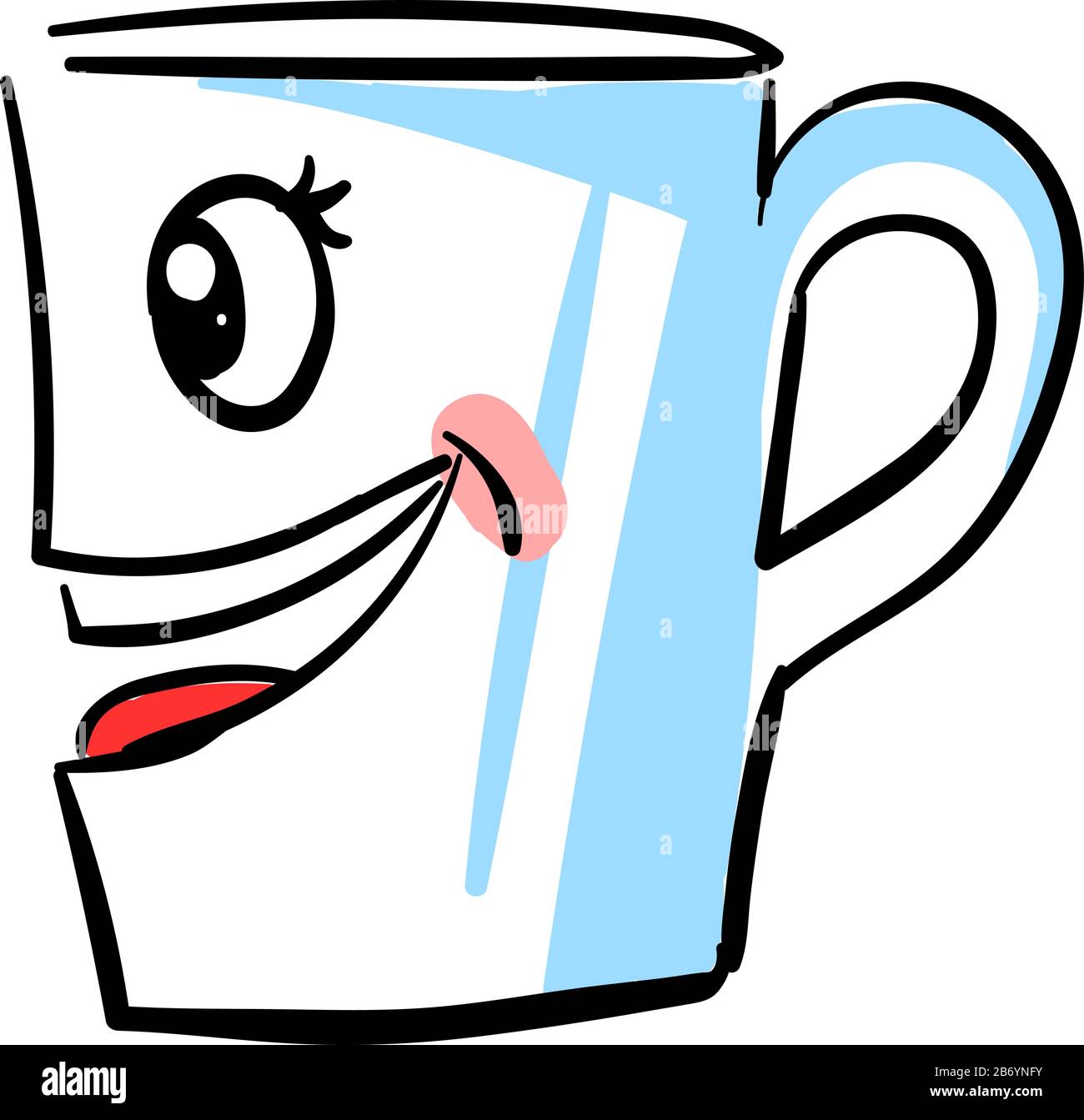 Happy mug, illustration, vector on white background Stock Vector Image ...