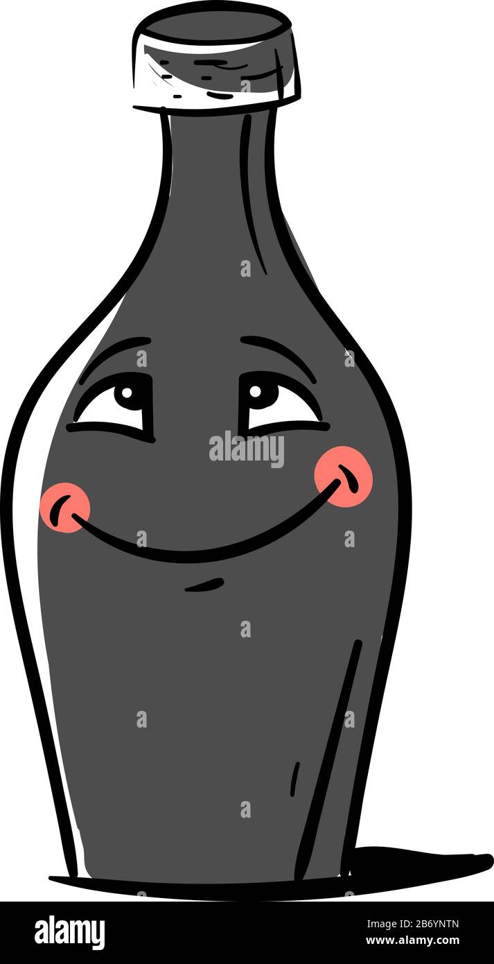 Happy bottle, illustration, vector on white background Stock Vector ...