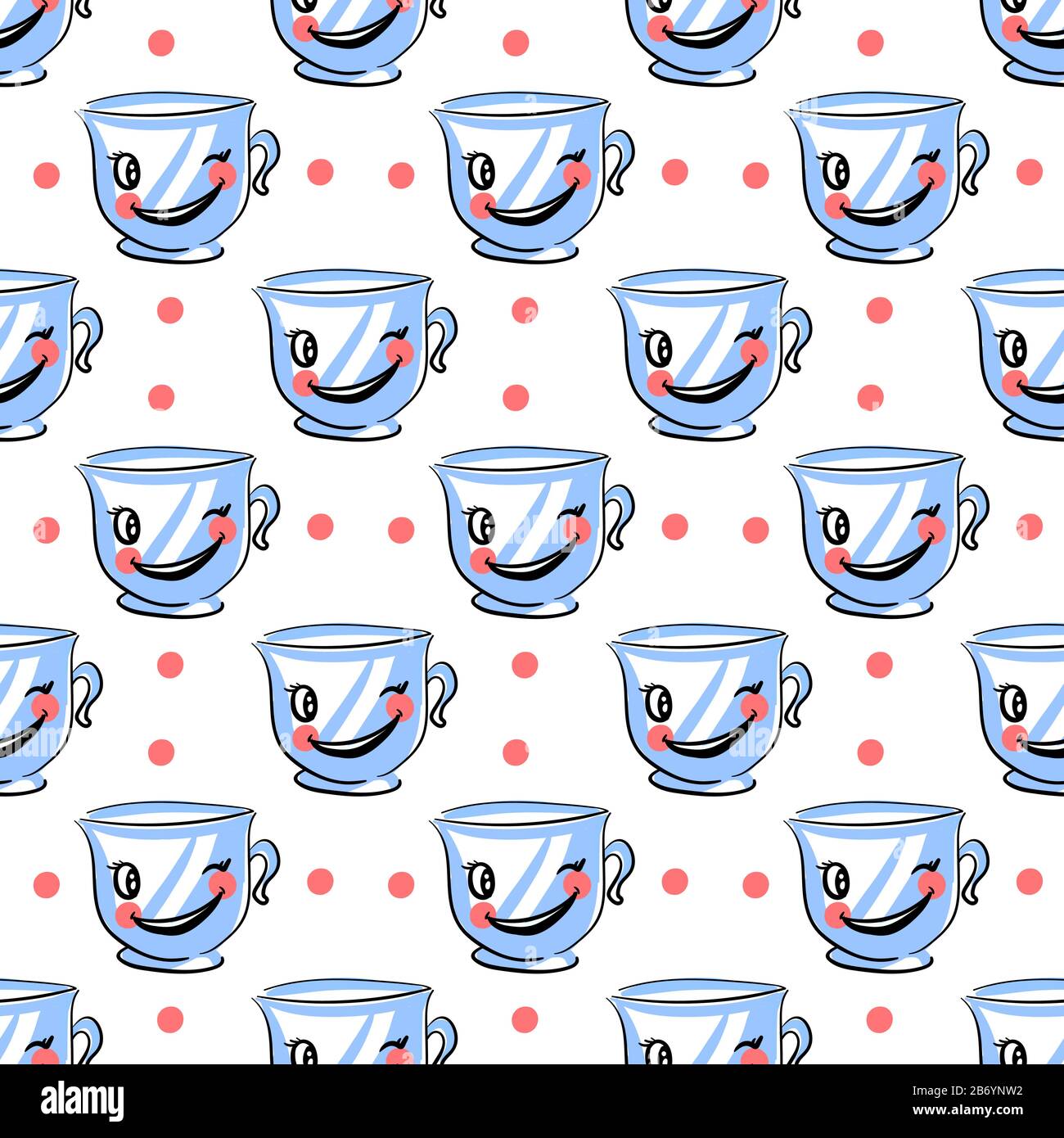 Coffee cup pattern, illustration, vector on white background Stock ...