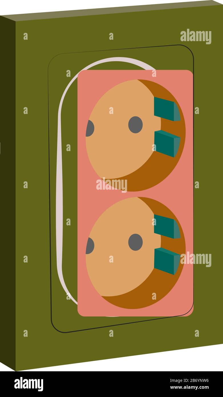 Green socket, illustration, vector on white background Stock Vector ...