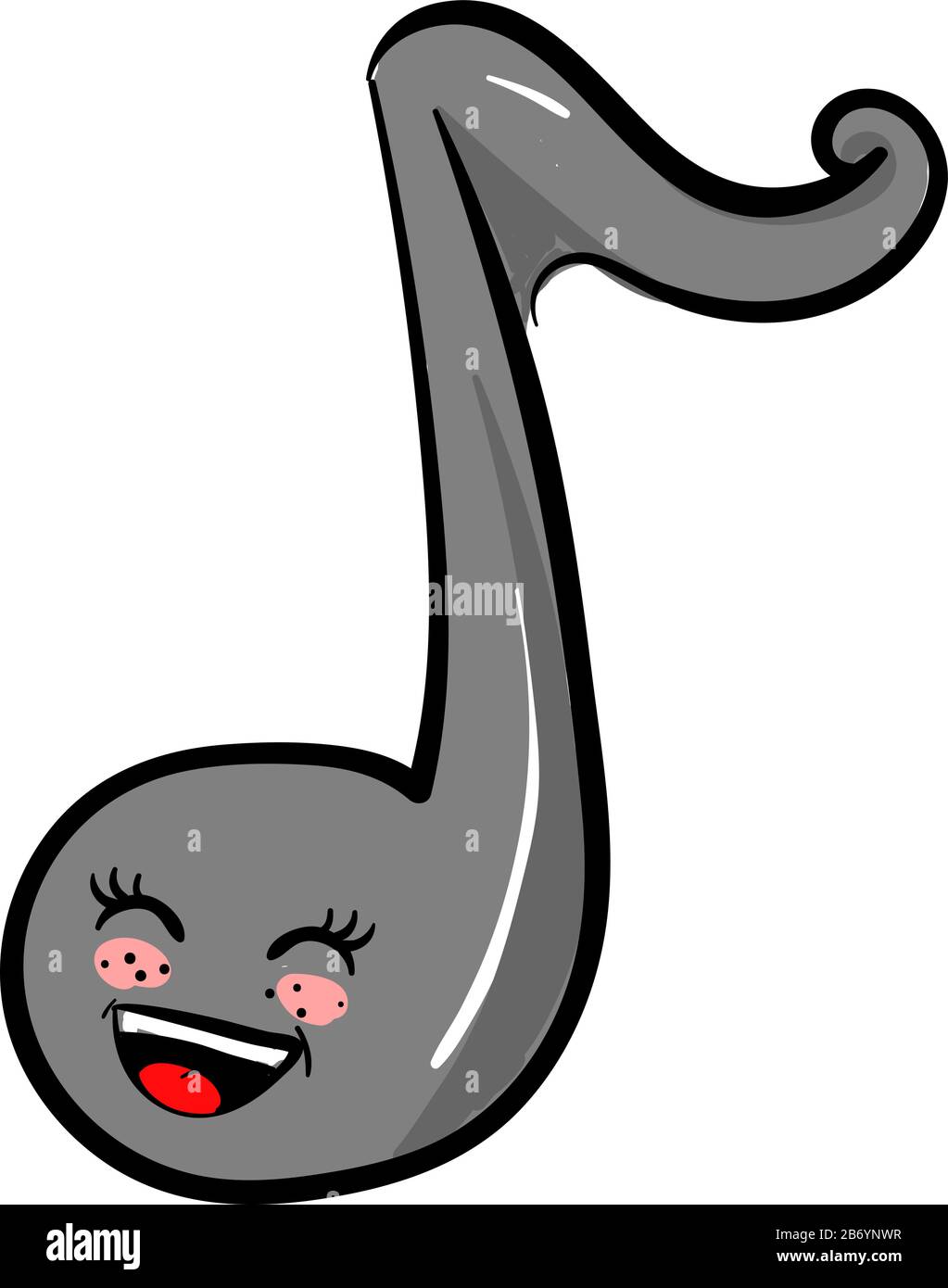 Happy music note, illustration, vector on white background Stock Vector ...