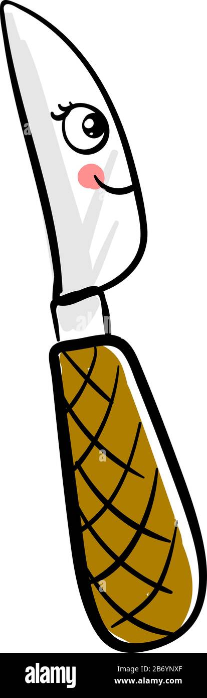 Happy knife, illustration, vector on white background Stock Vector ...