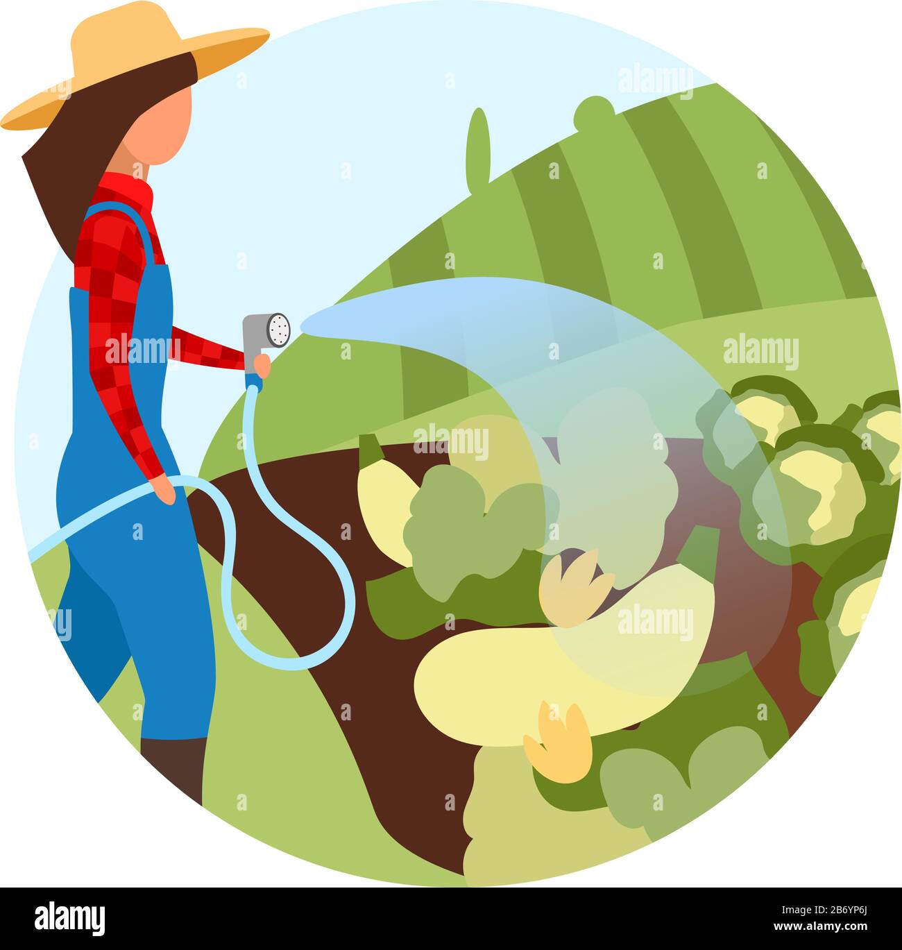 Vegetable crops cultivation flat concept icon Stock Vector Image & Art ...