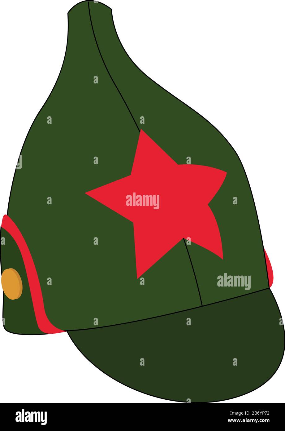 Army hat, illustration, vector on white background Stock Vector Image ...