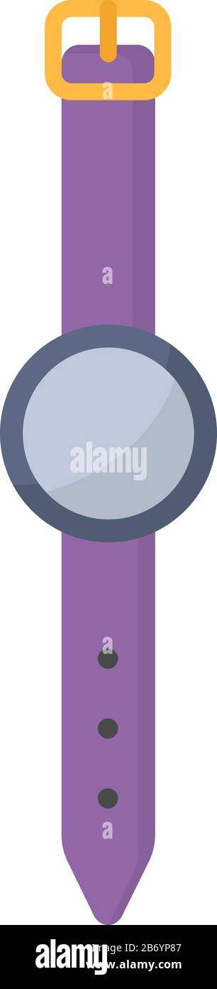 Purple clock, illustration, vector on white background Stock Vector ...
