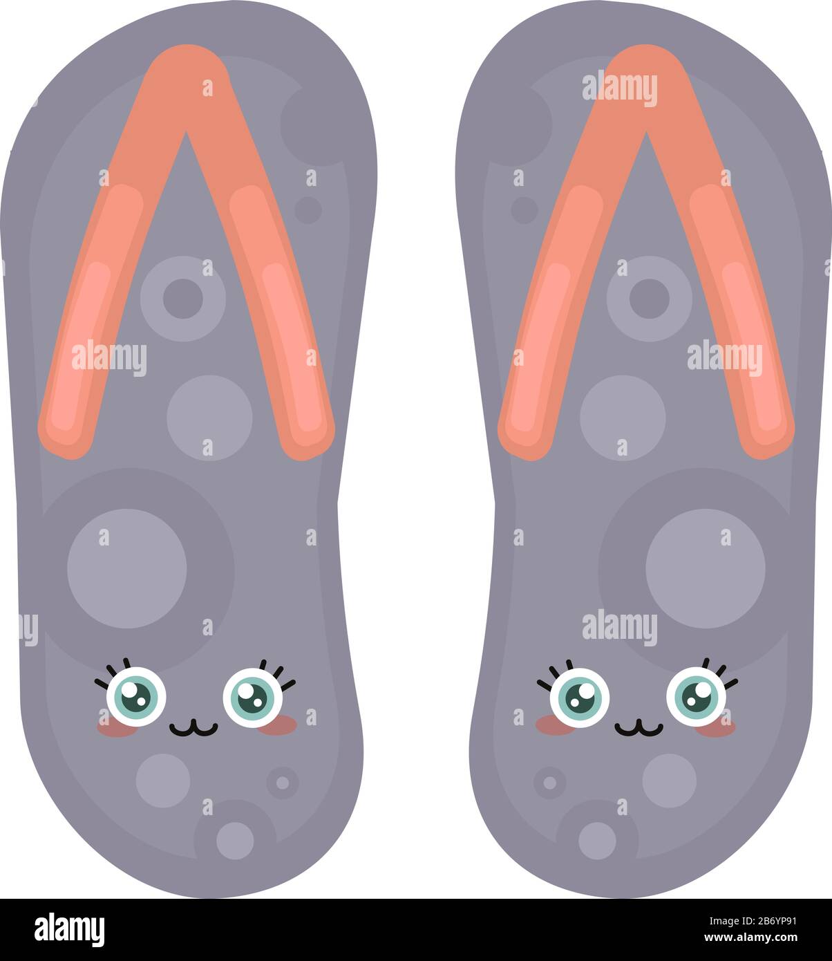 Happy slippers, illustration, vector on white background Stock Vector ...