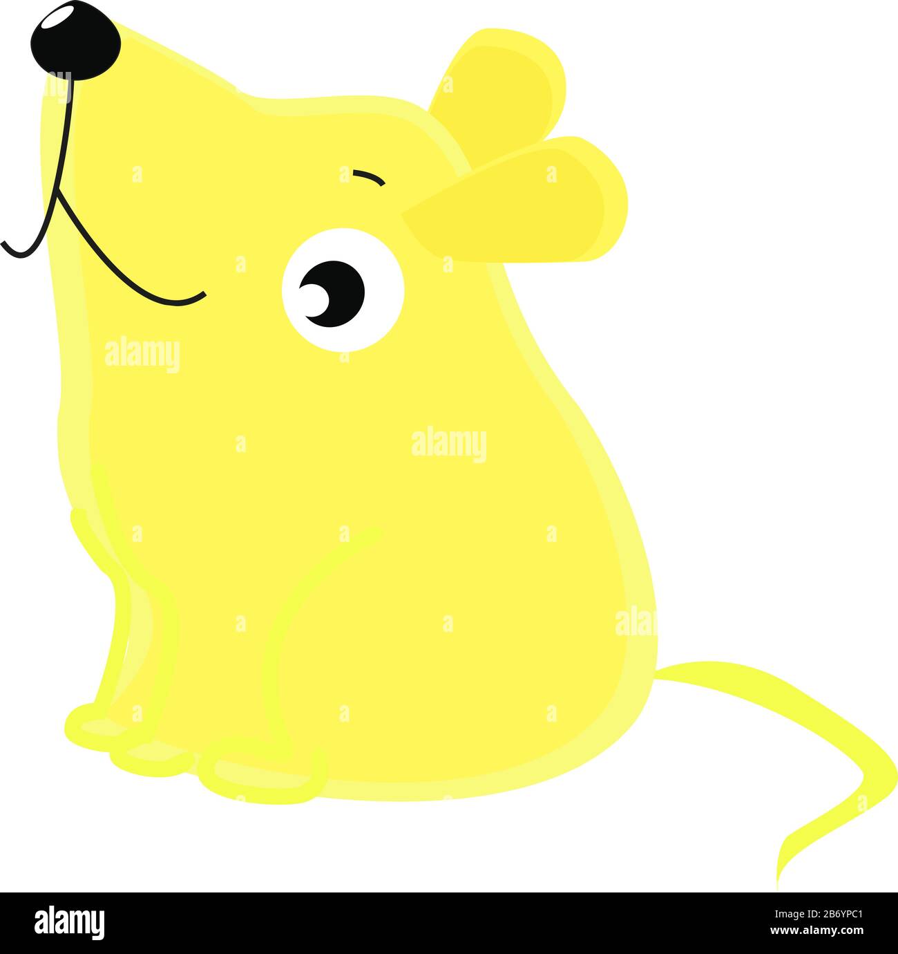 Yellow mouse, illustration, vector on white background Stock Vector ...