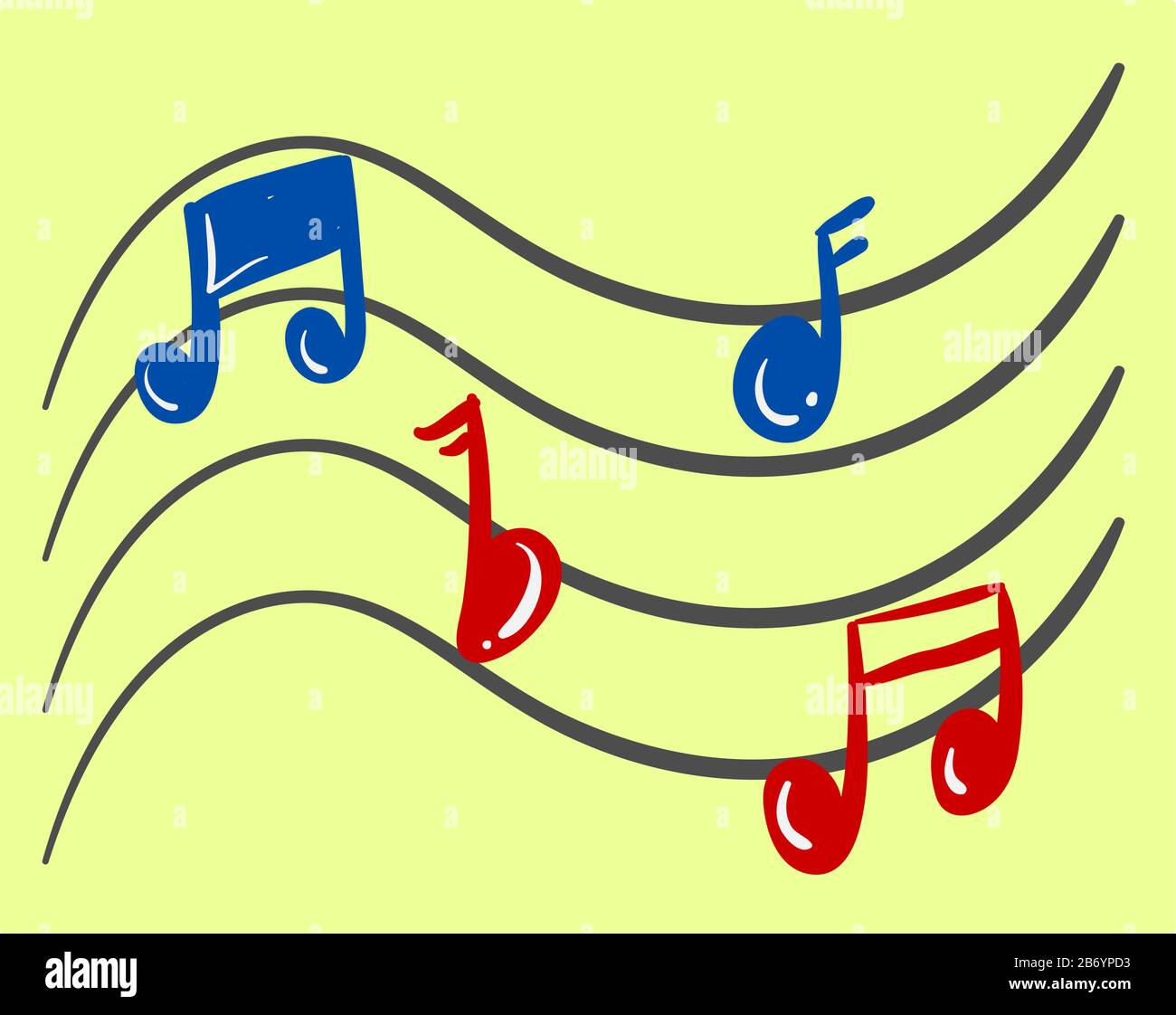 Music notes, illustration, vector on white background Stock Vector ...