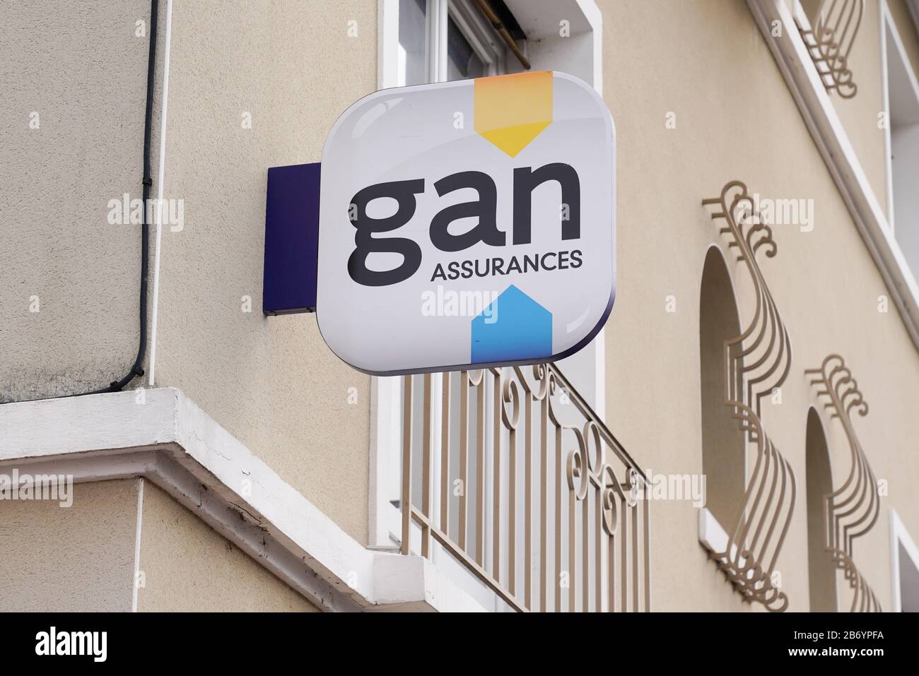 Bordeaux , Aquitaine / France - 02 21 2020 : Gan insurance sign logo ...