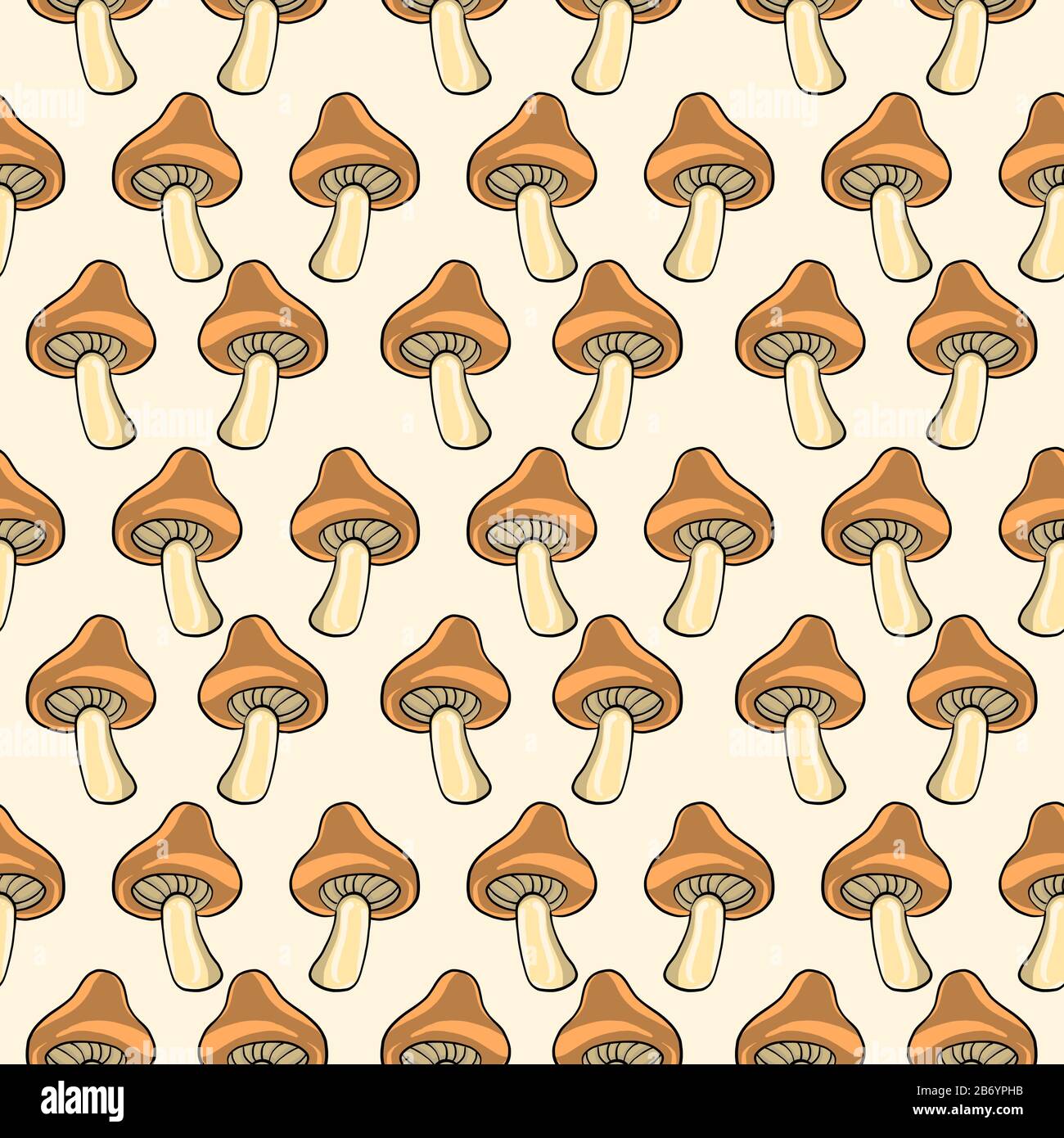 Mushroom pattern, illustration, vector on white background Stock Vector ...