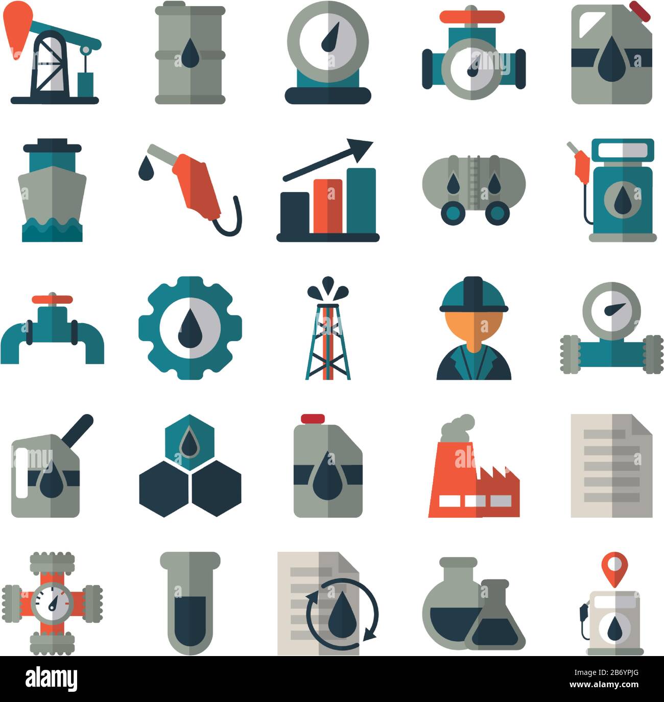 set of icons oil on white background vector illustration design Stock ...