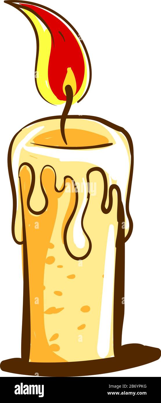 Long candle, illustration, vector on white background Stock Vector ...