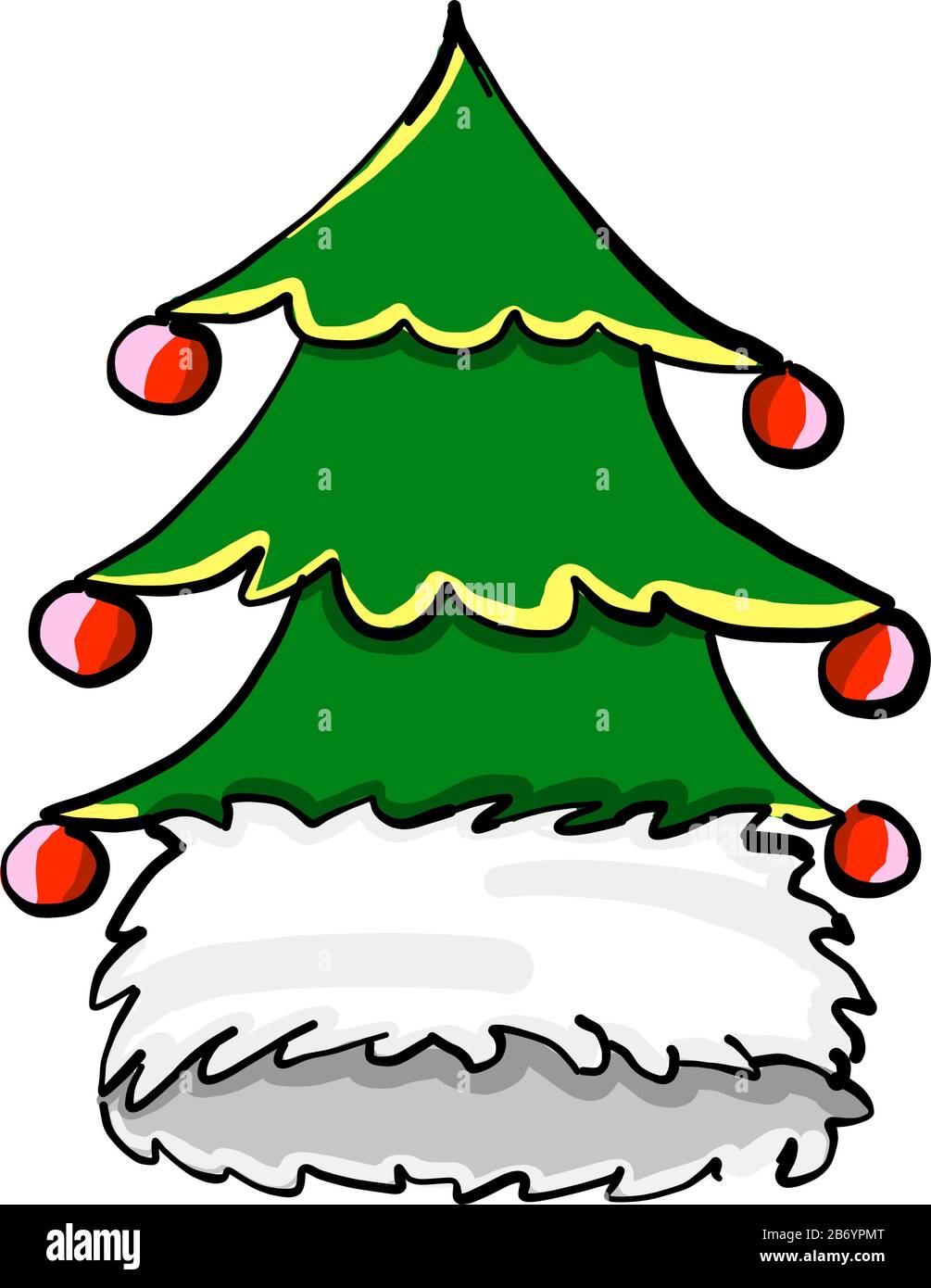 Christmas tree hat, illustration, vector on white background Stock ...