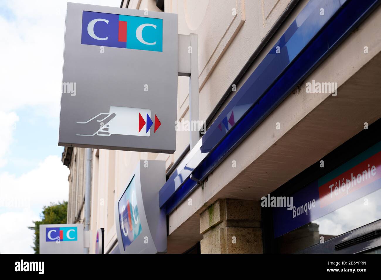 Bordeaux , Aquitaine / France - 10 17 2019 : CIC Bank sign on building ...