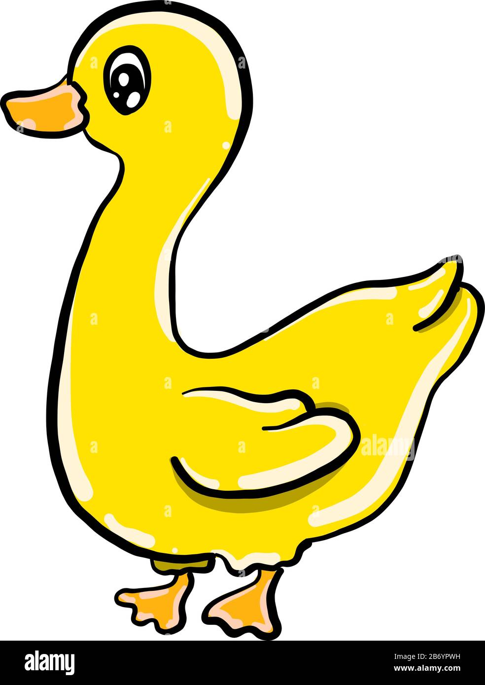 Yellow duck, illustration, vector on white background Stock Vector ...
