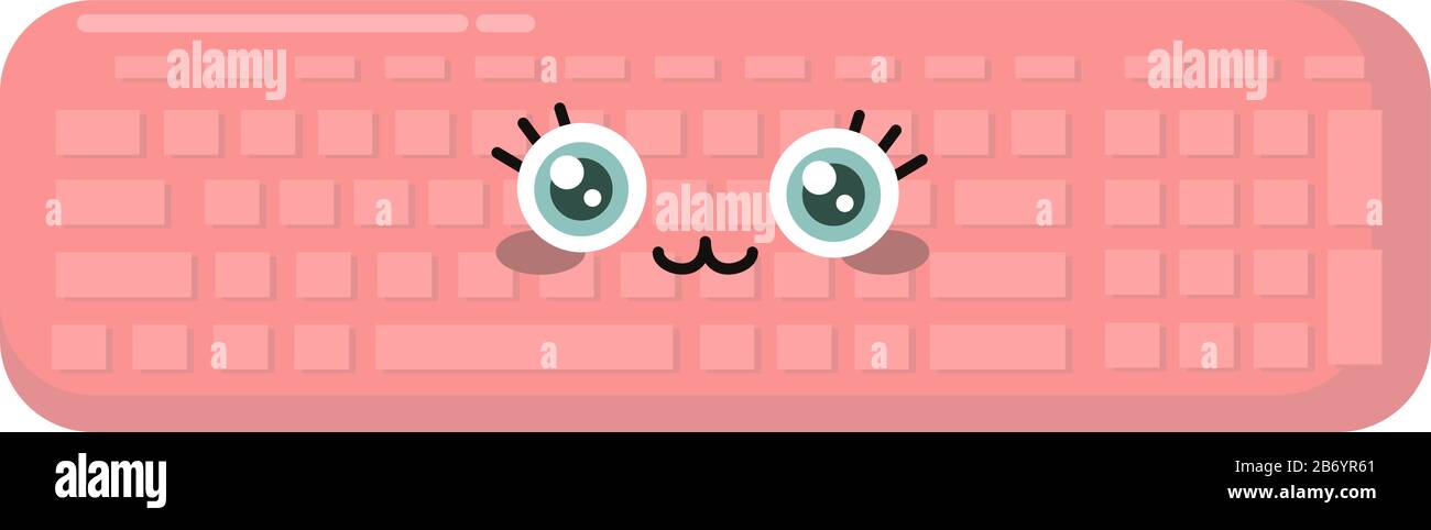 Pink keyboard, illustration, vector on white background Stock Vector ...
