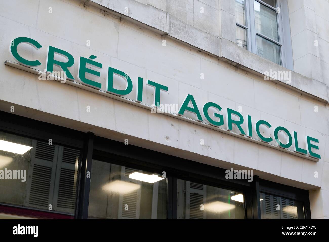 Bordeaux , Aquitaine / France - 01 22 2020 : credit agricole building ...