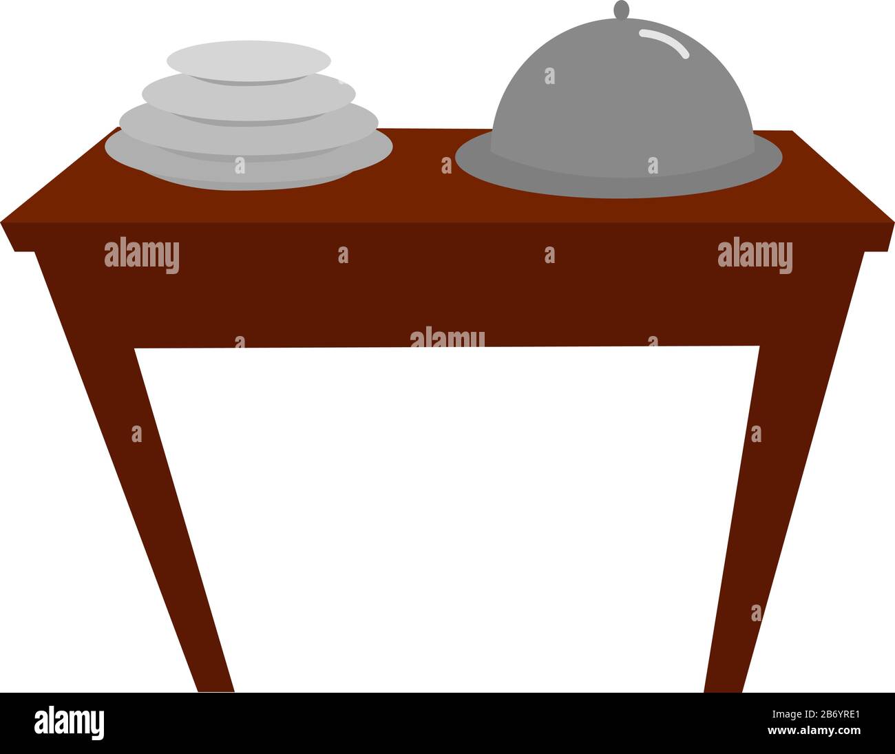 Kitchen table, illustration, vector on white background Stock Vector ...