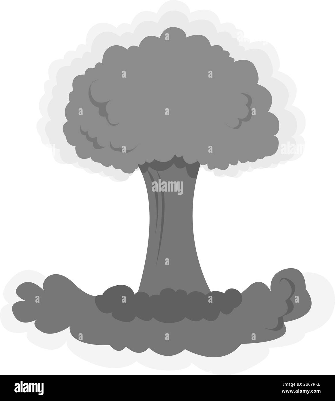 Nuclear mushroom cloud, illustration, vector on white background Stock ...