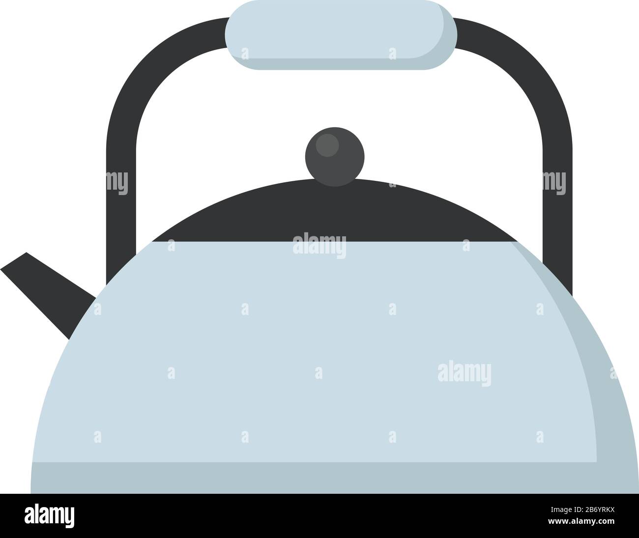 White kettle, illustration, vector on white background Stock Vector ...