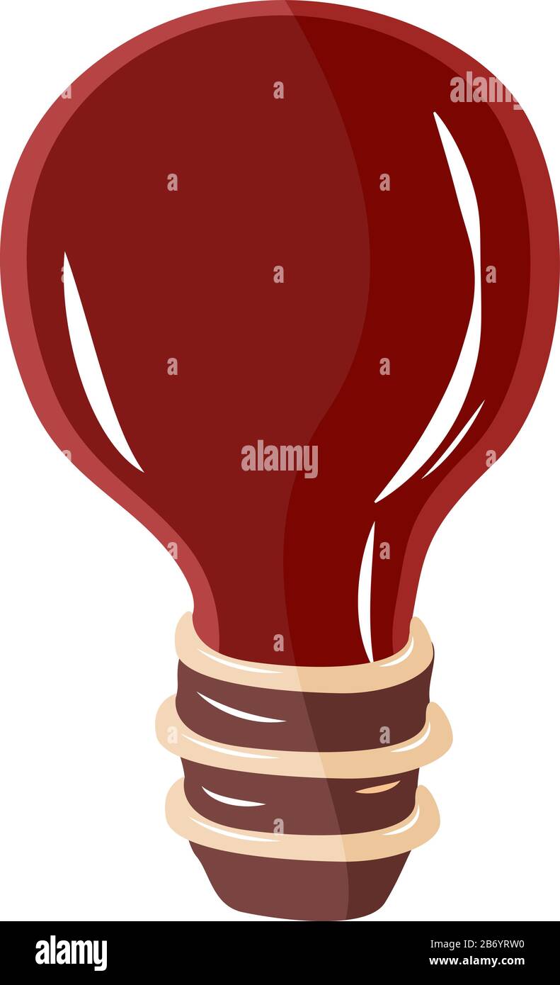 Red lighting bulb, illustration, vector on white background Stock ...
