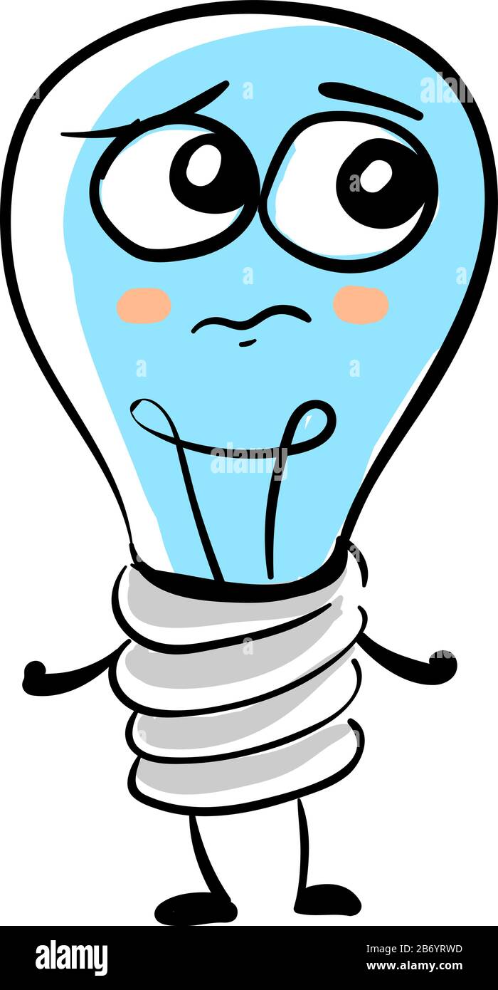 Sad lighting bulb, illustration, vector on white background Stock ...