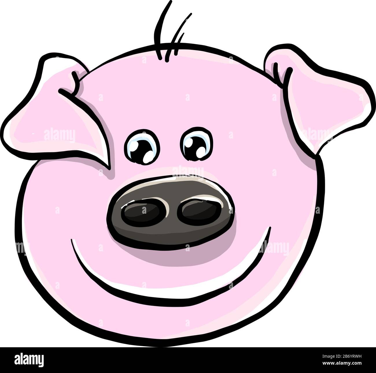 Pigs head, illustration, vector on white background Stock Vector Image ...