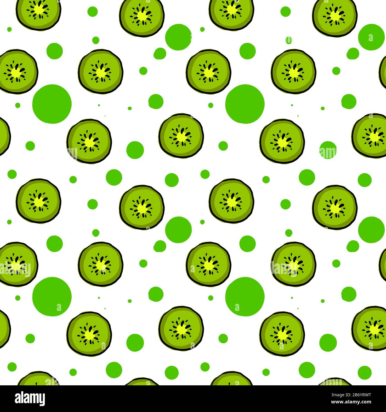 Kiwi pattern, illustration, vector on white background Stock Vector ...