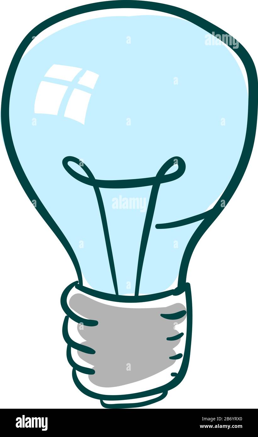 Blue lighting bulb, illustration, vector on white background Stock ...
