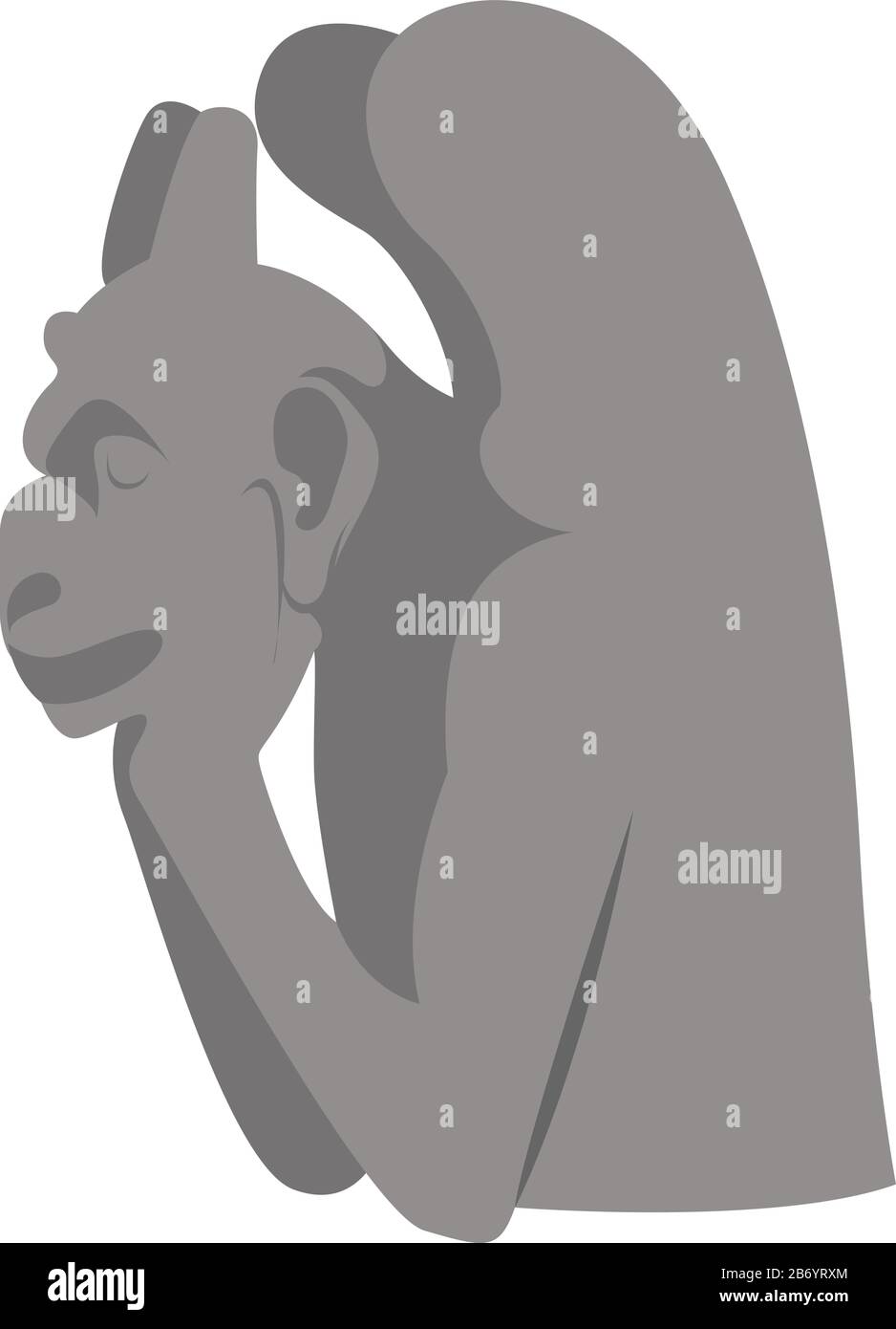 Gargoyle, illustration, vector on white background Stock Vector Image ...