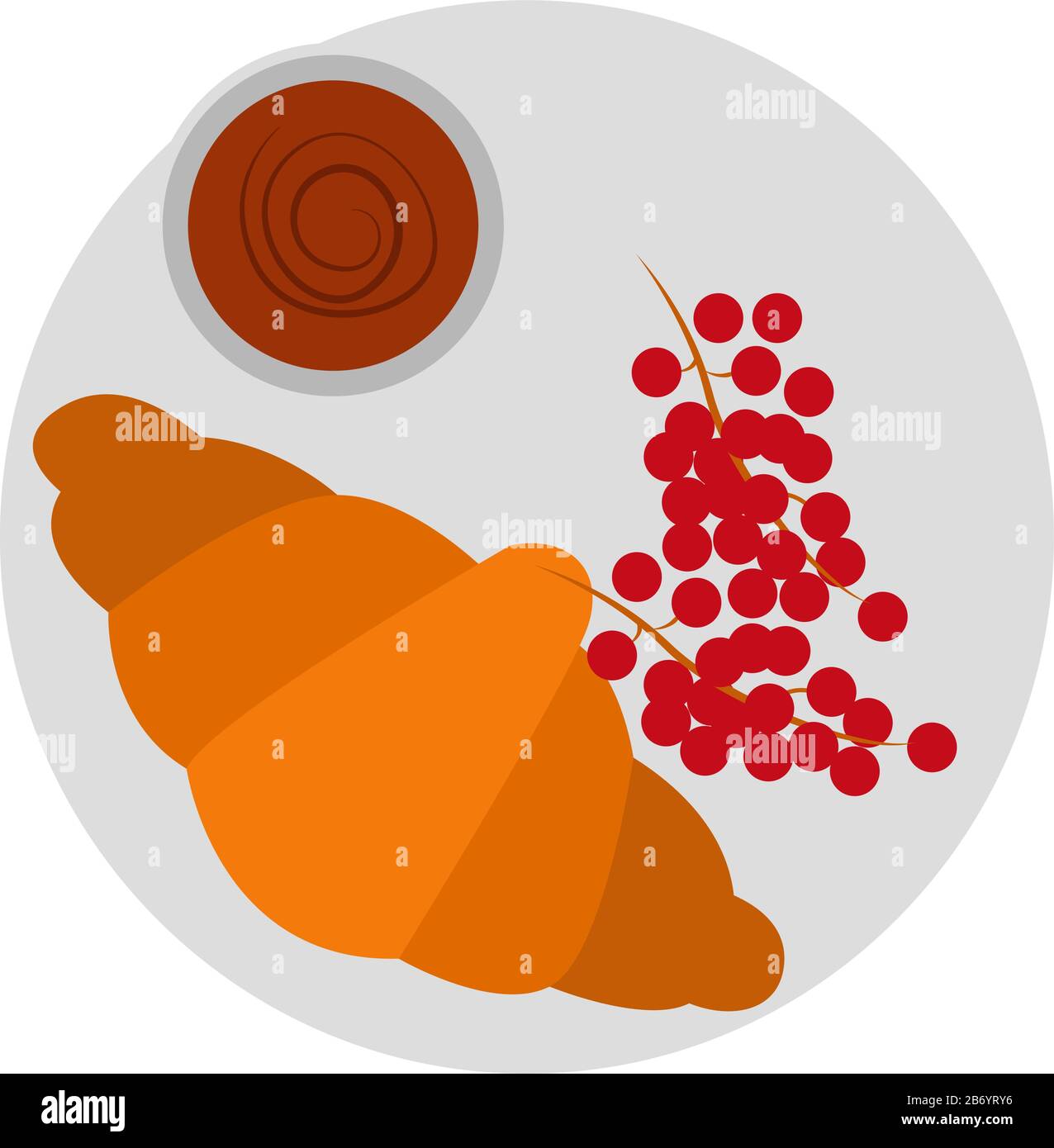 French breakfast, illustration, vector on white background Stock Vector ...