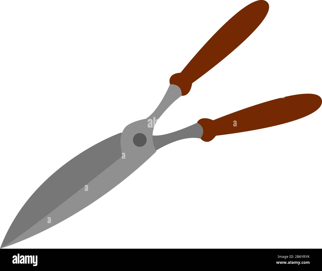Gardening scissors, illustration, vector on white background Stock ...