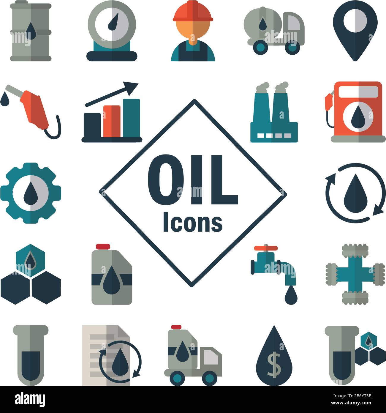 set of icons oil on white background vector illustration design Stock ...