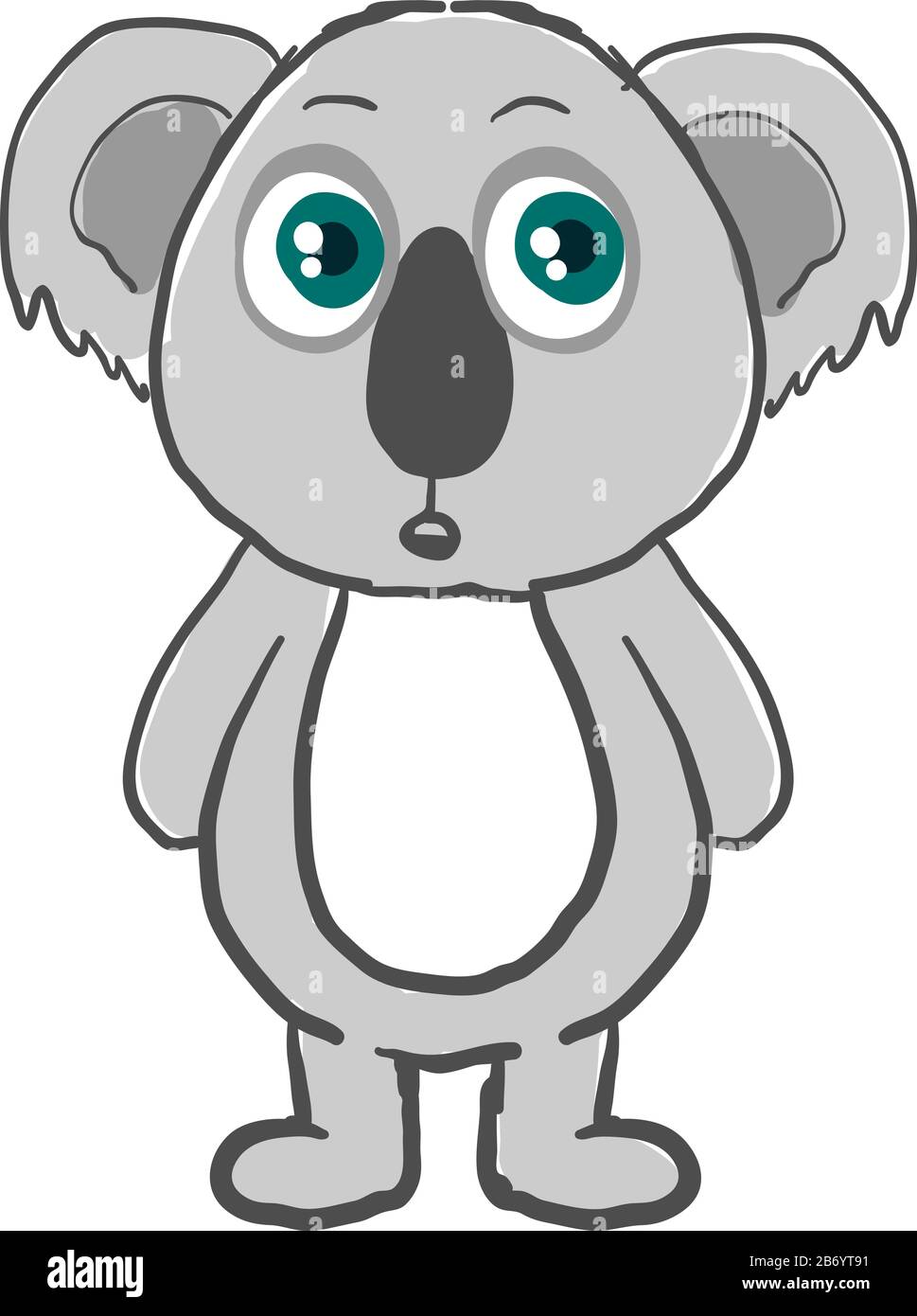Scared koala, illustration, vector on white background Stock Vector ...