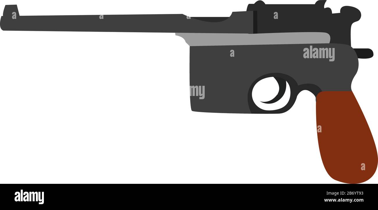 Mauser gun, illustration, vector on white background Stock Vector Image ...