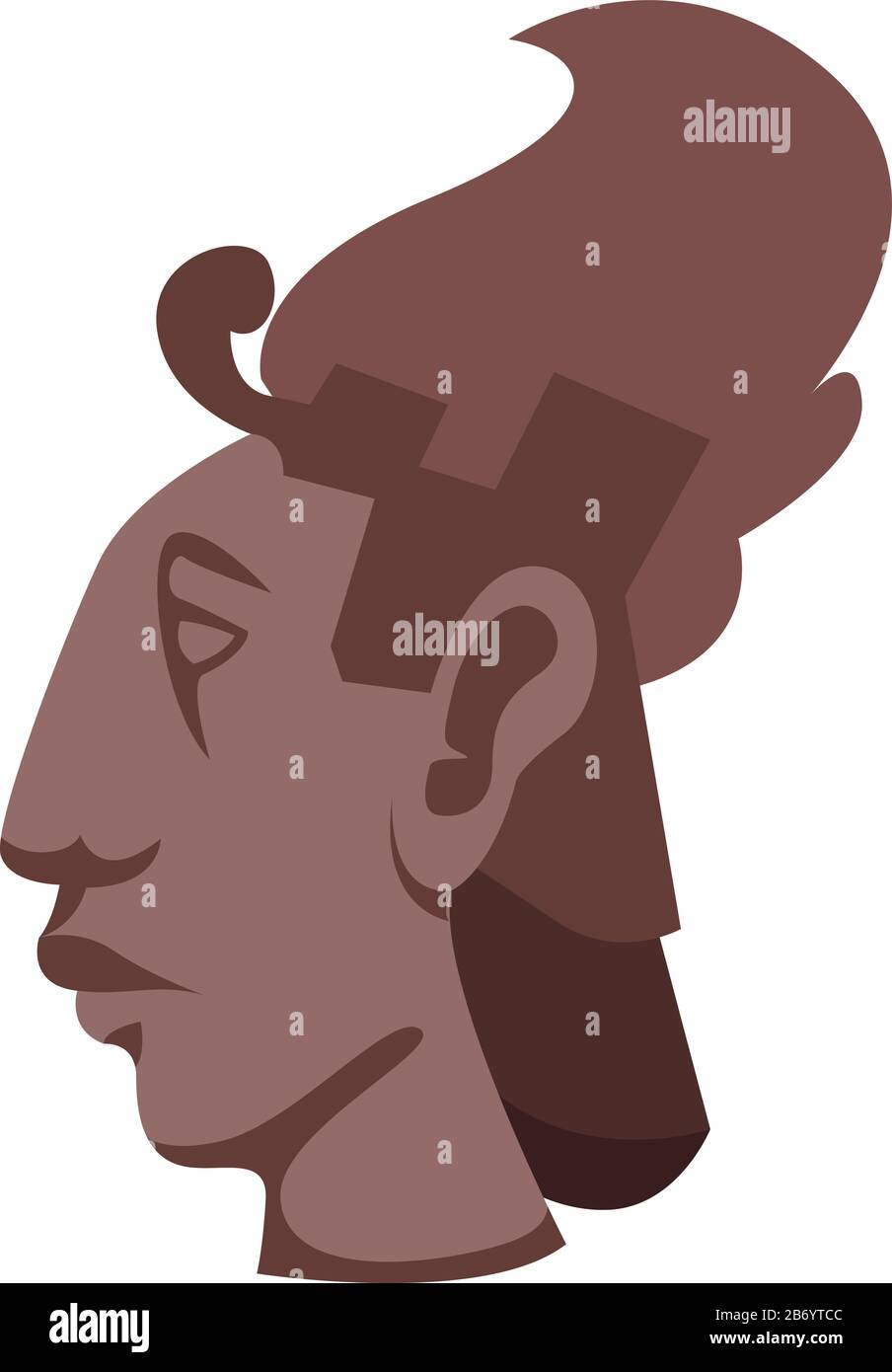 Mayan sculpture, illustration, vector on white background Stock Vector ...