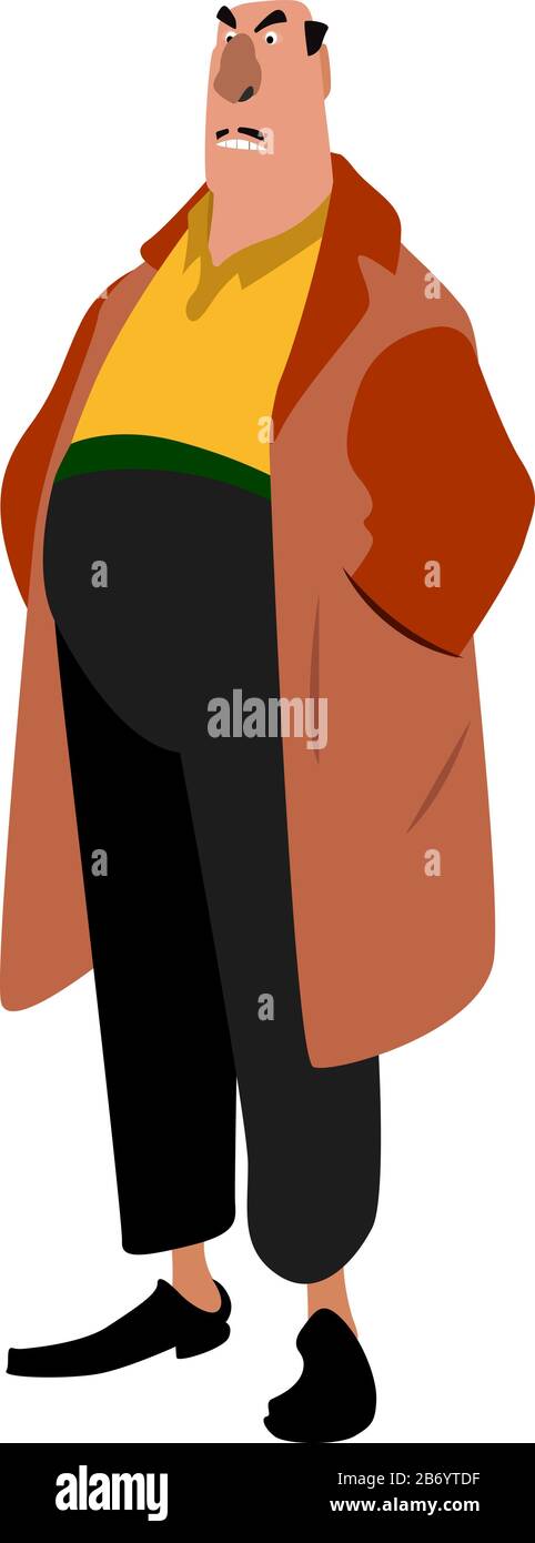 fat guy, illustration, vector on white background Stock Vector Image ...