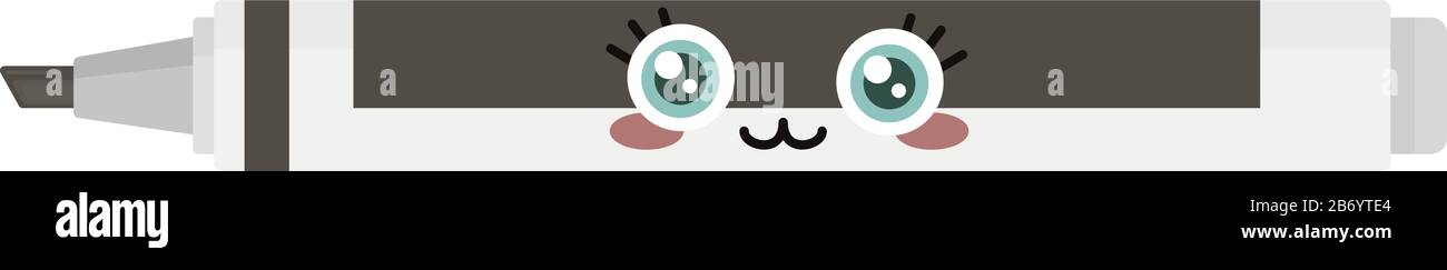 Brown marker, illustration, vector on white background Stock Vector ...