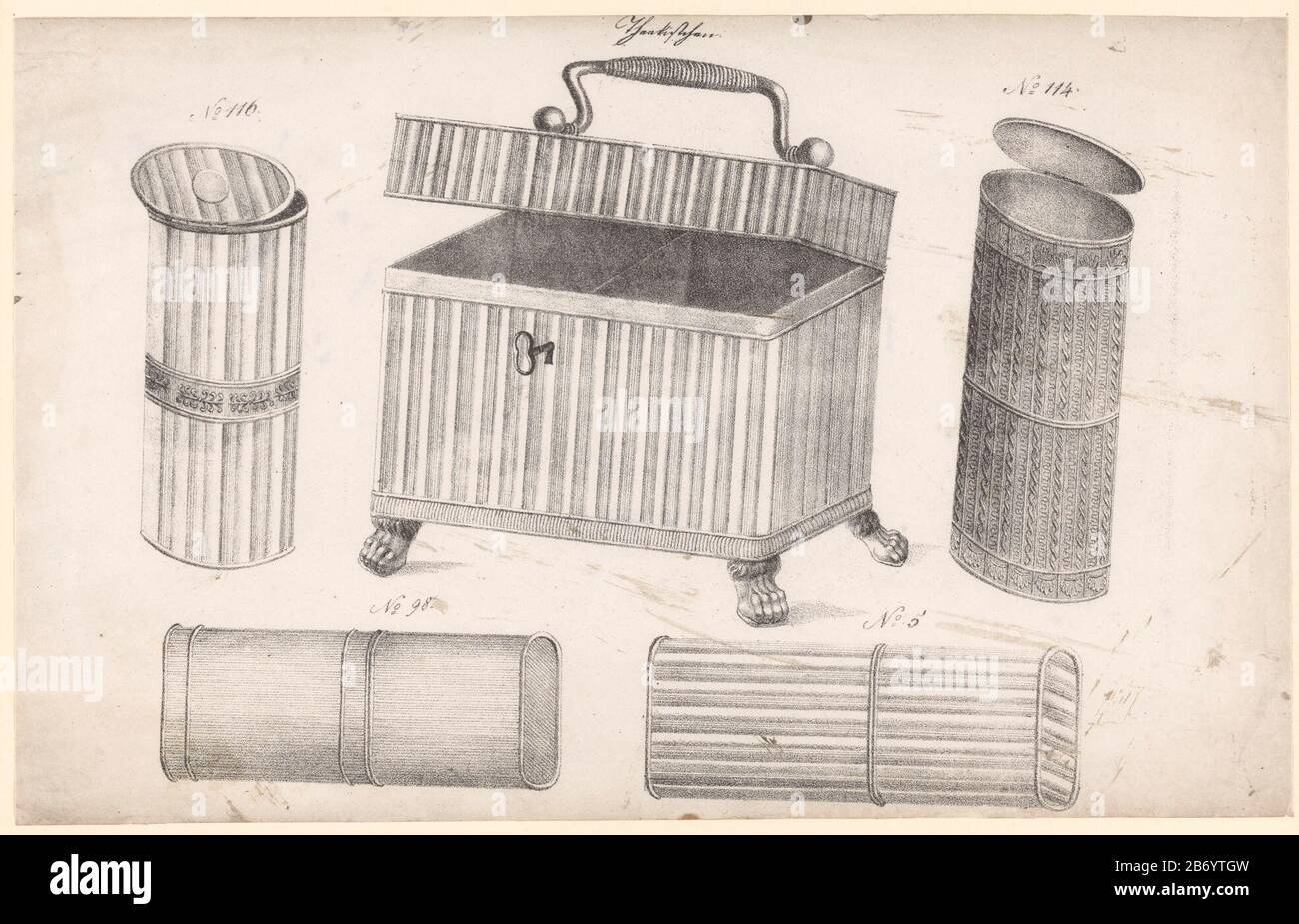 Kist en bussen Empirevoorwerpen (serietitel) Designs for a chest handle ...