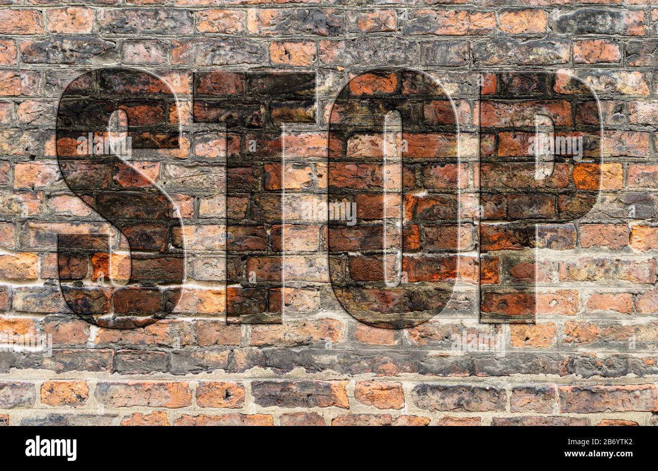 Stop sign stop sign brick hi-res stock photography and images - Alamy