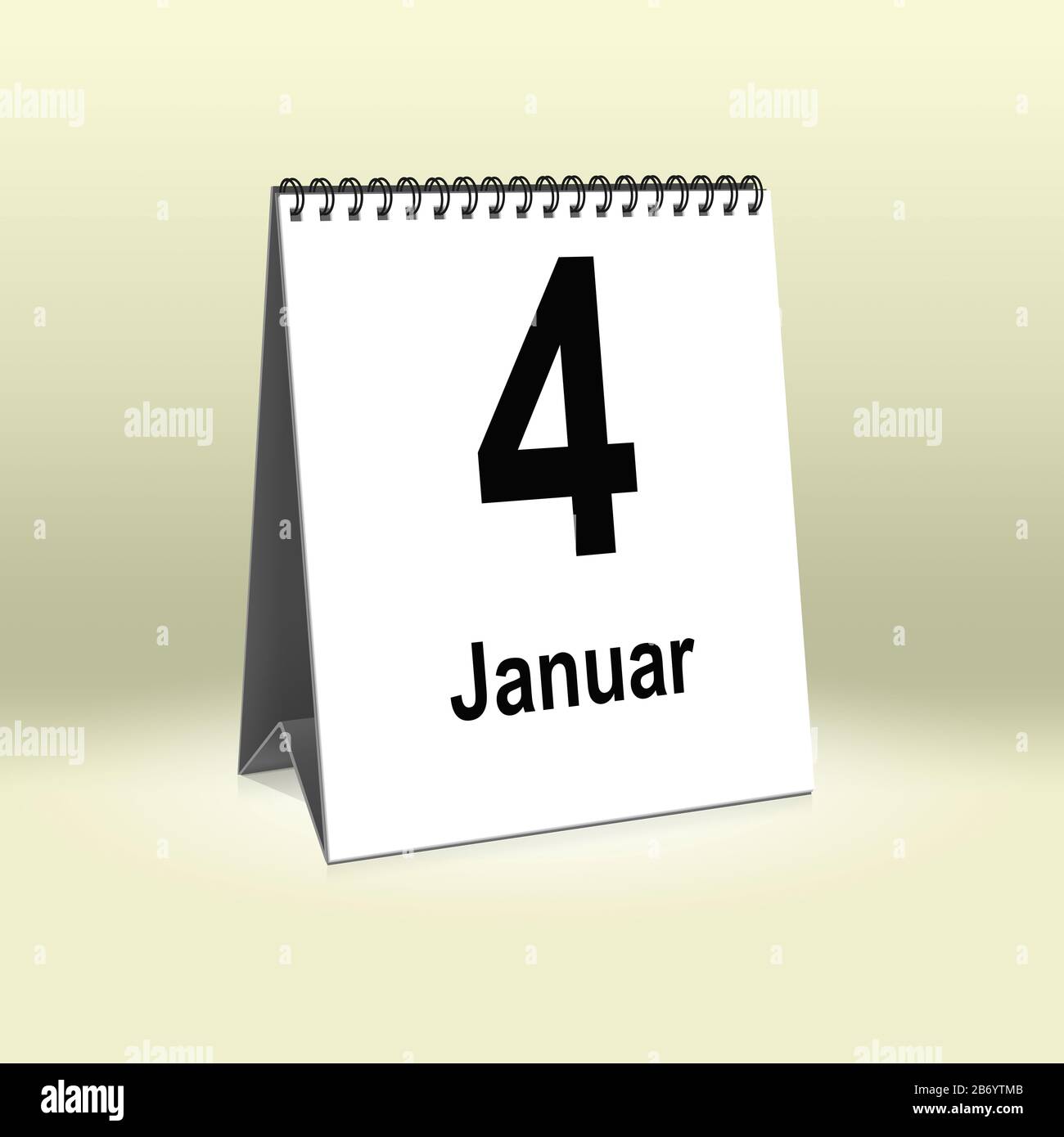 A calendar in German language shows January 4th | Ein Kalender für den ...