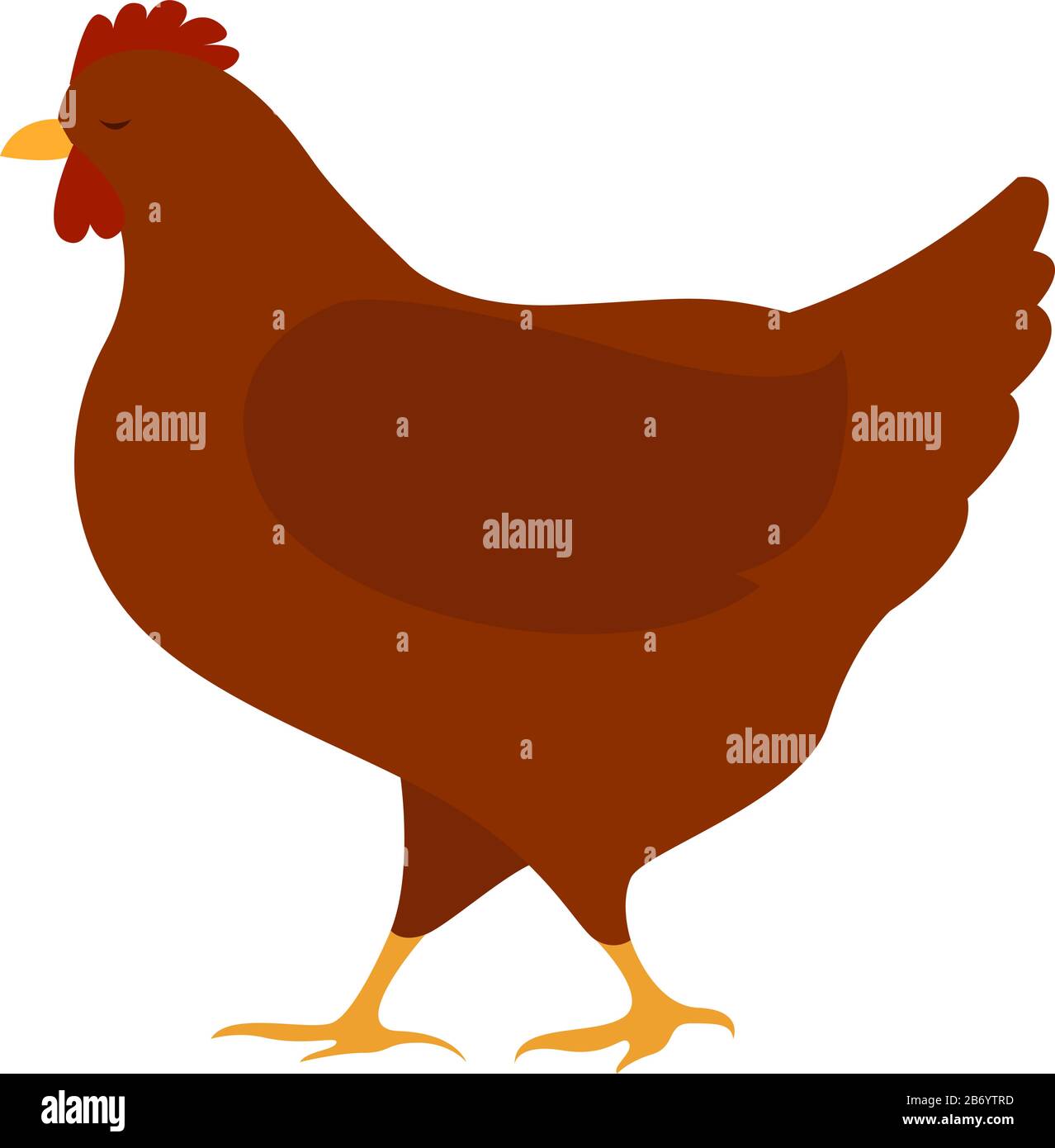 Red chicken, illustration, vector on white background Stock Vector ...