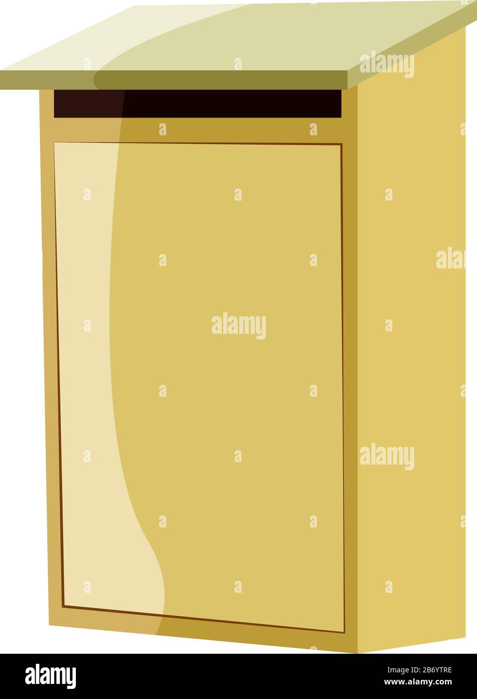 Yellow post box, illustration, vector on white background Stock Vector ...