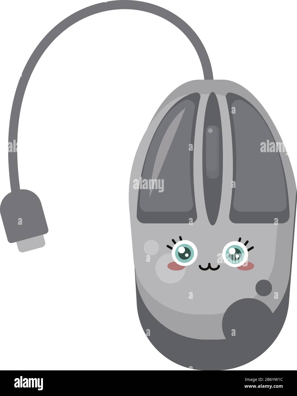 Cute computer mouse, illustration, vector on white background Stock ...