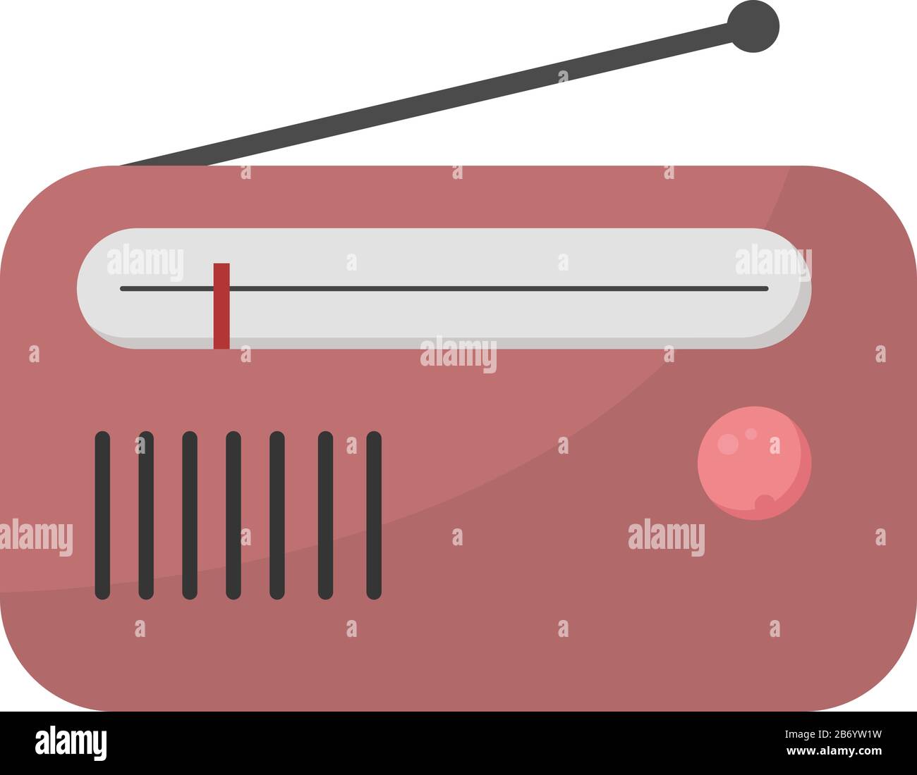 Pink radio, illustration, vector on white background Stock Vector Image ...