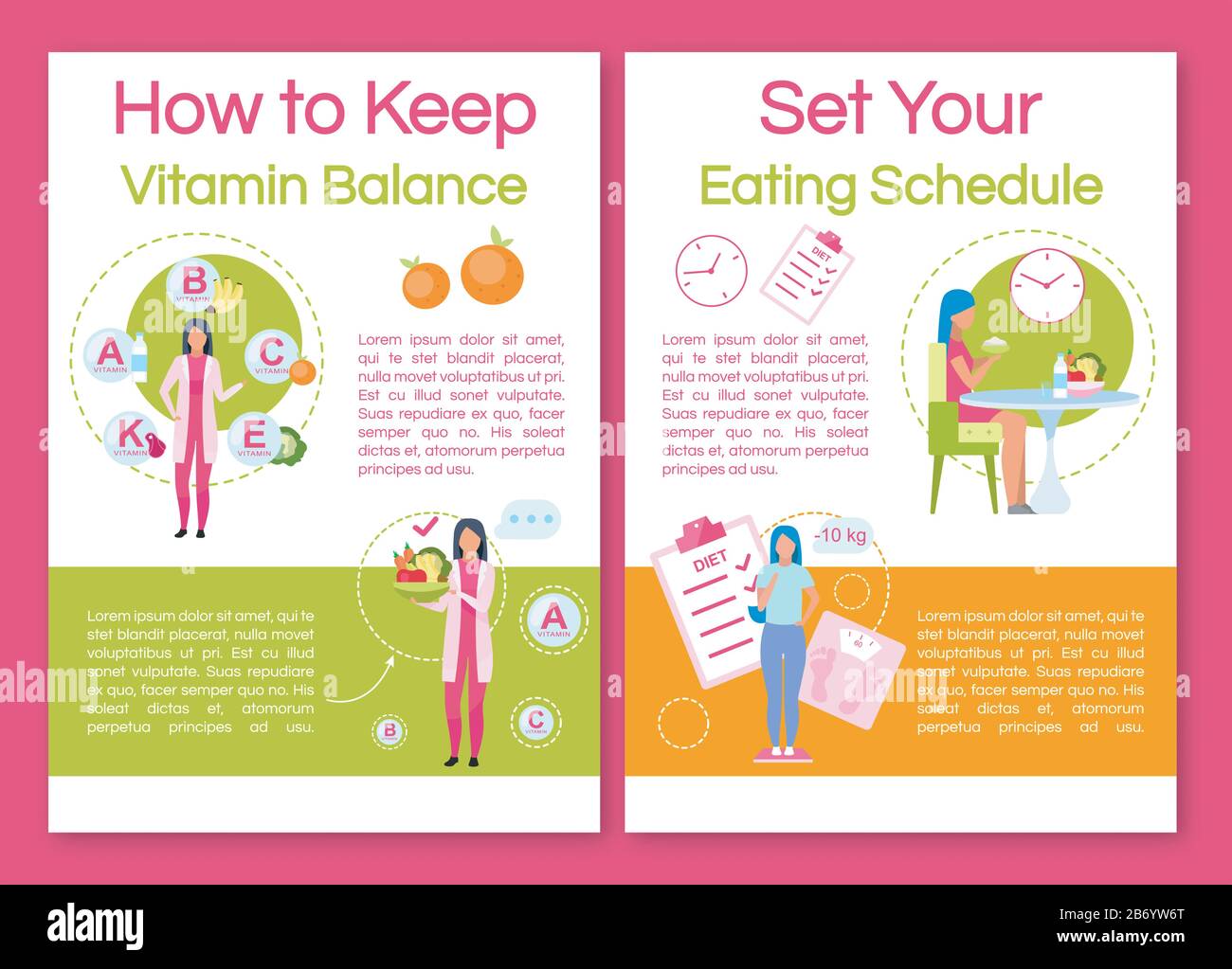 Keeping vitamin balance brochure template Stock Vector Image & Art - Alamy