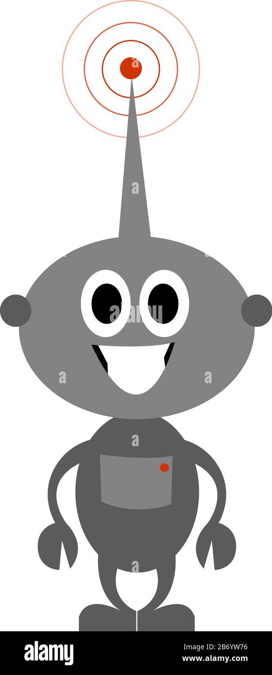 Small robot, illustration, vector on white background Stock Vector ...