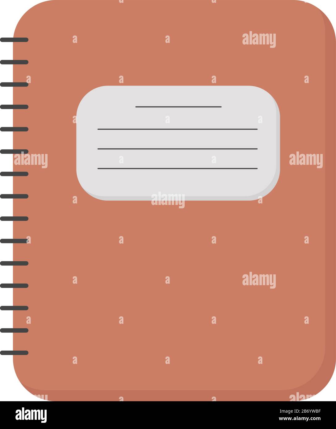 Orange notebook, illustration, vector on white background Stock Vector ...