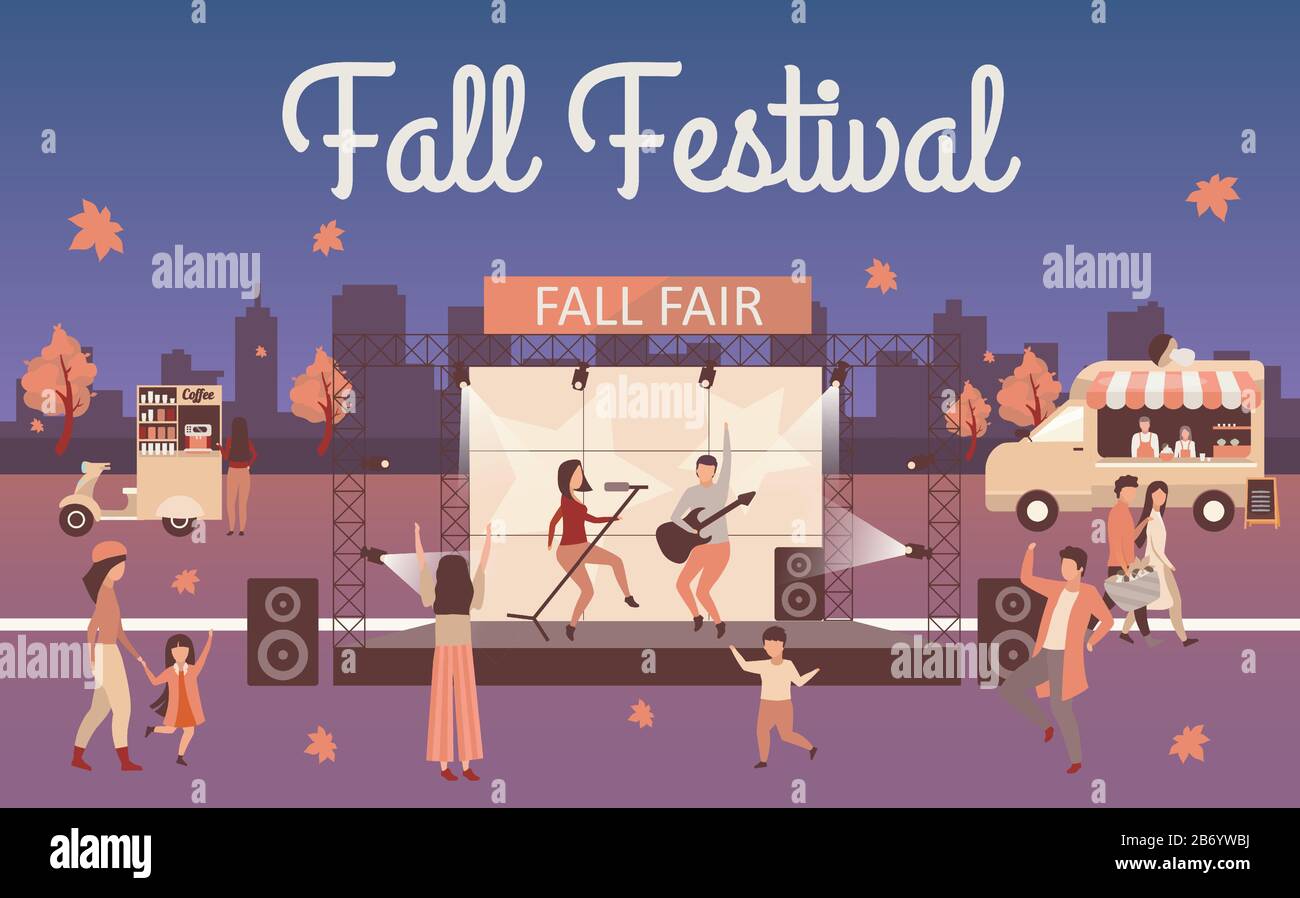 Night fall festival flat illustration Stock Vector Image & Art - Alamy